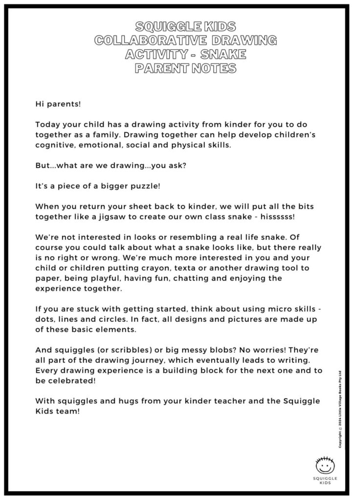 Squiggle Kids Collaborative Drawing Activity - Snake (professional use ...